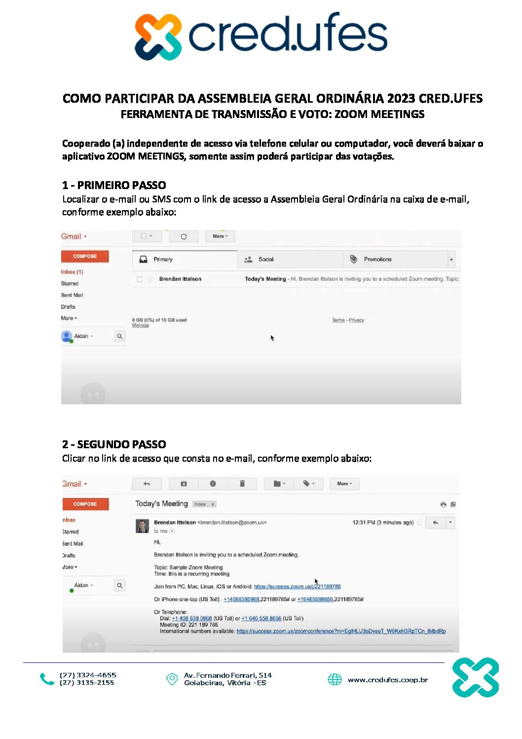 COMO PARTICIPAR DA AGO 2023 - Credufes